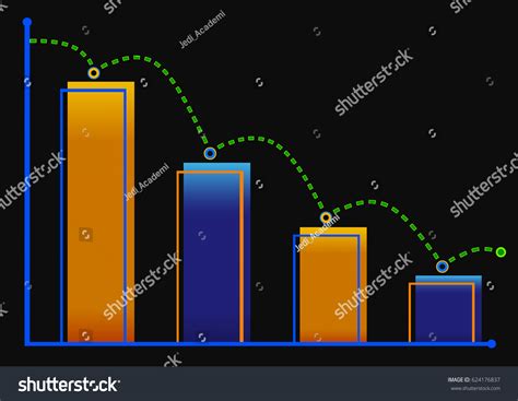 Decreasing Bar Graph Green Arrow Isometric Stock Vector Royalty Free 624176837 Shutterstock