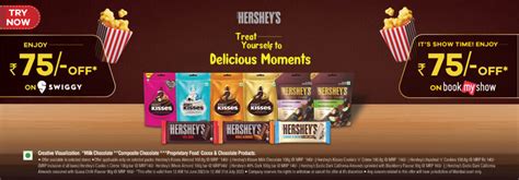 Hersheys Promo Get A Free ₹75 Swiggy Bms Vouchers With Each Pack