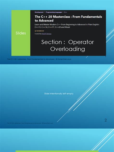 Section Operator Overloading Slides Pdf C Constructor Object Oriented Programming