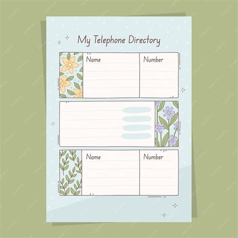 Free Vector Hand Drawn Telephone Directory Design
