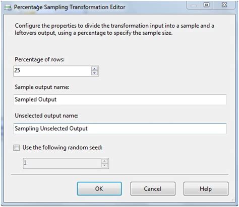 Row Sampling And Percentage Sampling In Ssis 2008r2 Example Msbi Guide