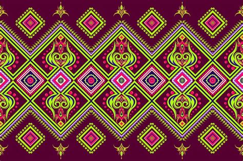 배경 카펫 벽지 의류 포장 바에 대한 민족 동양 Ikat 패턴 전통적인 디자인 프리미엄 벡터
