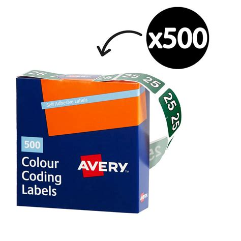 Avery Colour Coding Labels 25mm Year 25 Dark Green Roll 500 Winc