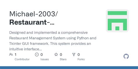 github michael 2003 restaurant management system designed and implemented a comprehensive