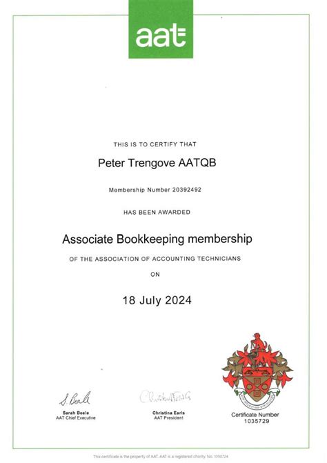 I Am Delighted To Announce That My Application For Aat Bookkeeping