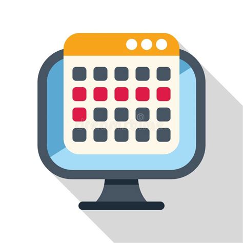 Computer Displaying Calendar With Marked Dates For Planning And Scheduling Stock Illustration
