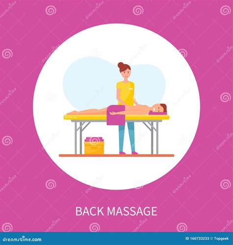 Back Medical Massage Session Vector Poster Circle Stock Vector