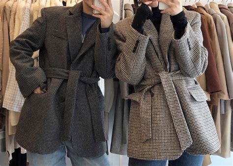 여성 헤링본 모직자켓 가을 겨울 칼라넥 캐주얼 프리사이즈 재킷 오버핏 루즈핏 데일리룩 자켓 에이블리