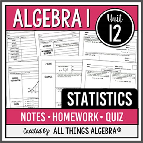 Statistics Algebra 1 Curriculum Unit 12 All Things Algebra®