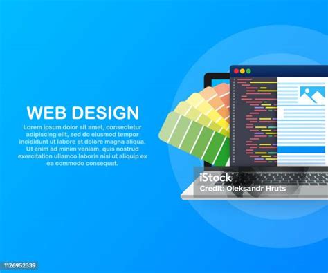 웹 디자인 일러스트입니다 웹사이트 Ui Ux 디자인 및 웹 디자인에 대 한 설계 된 배너의 개념 벡터 일러스트입니다 디자인에 대한 스톡 벡터 아트 및 기타 이미지 Istock