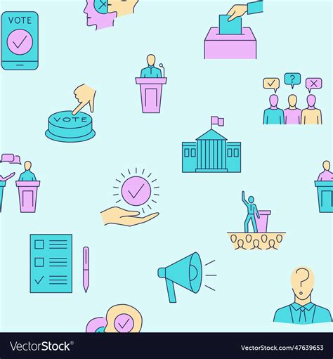 Politics And Elections Seamless Pattern Royalty Free Vector
