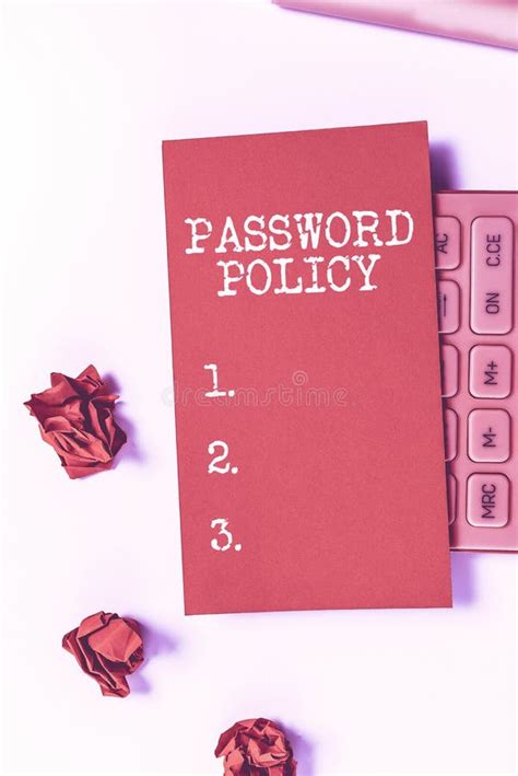 Handwriting Text Password Policy Internet Concept First Line Of Protection Against Any