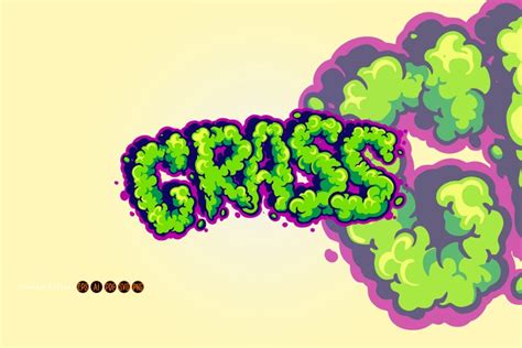 Grass Lettering Text Smoke Effect Svg