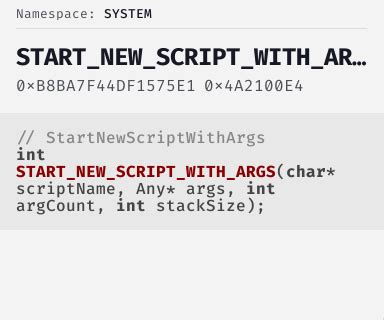 StartNewScriptWithArgs FiveM Natives Cfx Re Docs