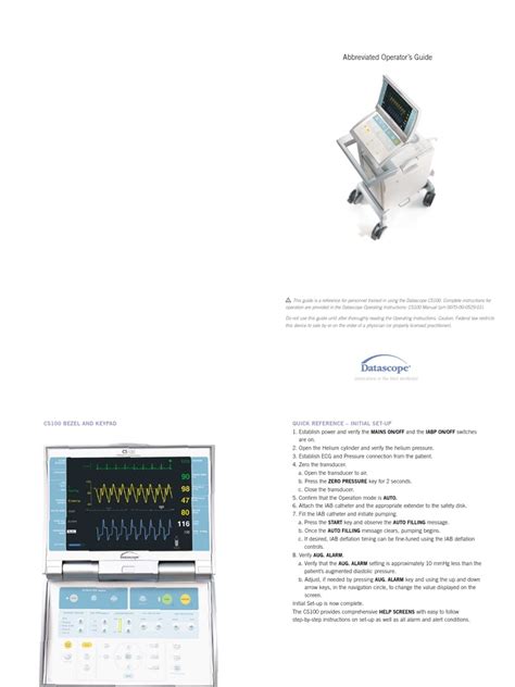 Iabp 11page Cs100 Aog En Pdf Electrocardiography Artificial Cardiac Pacemaker
