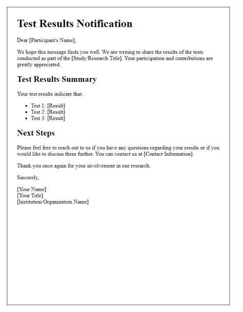 Letter Template For Notifying Test Results Free Samples In PDF Letterin