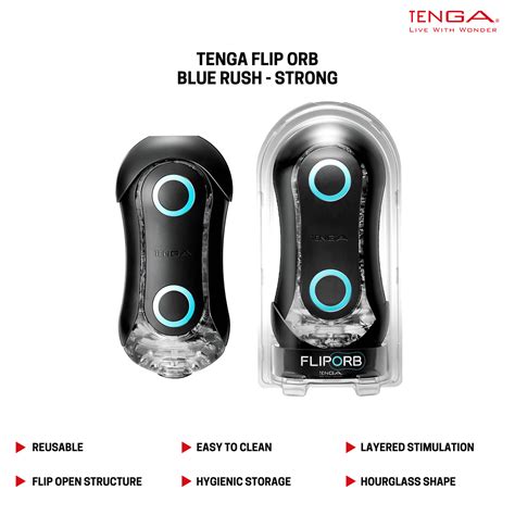 Tenga Flip Orb Strong Blue Rush Strong Reusable Stroker Easy To Wash