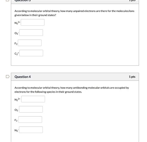Kucalion According To Molecular Orbital Theory How Many Unpaired