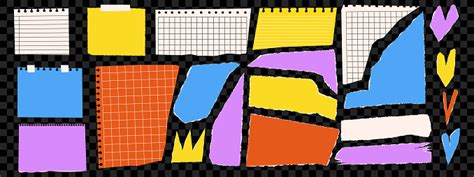 현대 찢어진 종이 세트 현대 미술 콜라주를 위한 디자인 요소 벡터 일러스트 레이 션 밀레니엄에 대한 스톡 벡터 아트 및 기타 이미지 밀레니엄 Brutalism 개체