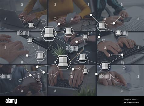 Devices Connection Concept Illustrated By Pictures On Background Stock Photo Alamy
