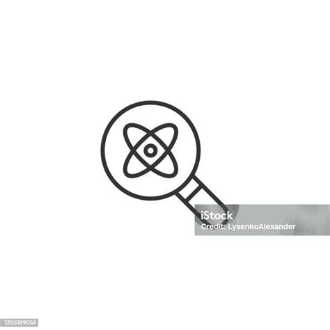 평평한 스타일의 과학 돋보기 아이콘입니다 흰색 격리 된 배경에 바이러스 검색 벡터 그림입니다 화학 Dna 비즈니스 개념 Dna에