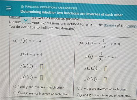 solved function operations and inverses determining