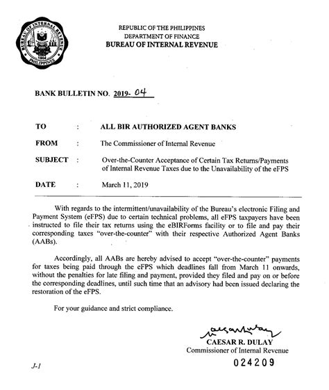 Bir Temporarily Allows Ebir Filing And Otc Payments