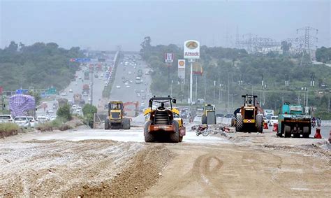Heavy Machinery Being Used To Construct New Lanes On Islamabad