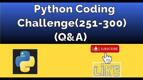 Python Coding Challenge251 300qanda Youtube