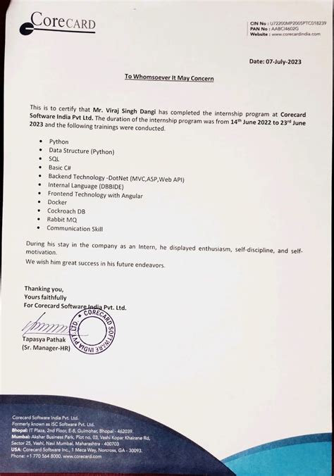 Viraj Singh Dangi On Linkedin Internshipcompletion Softwaredevelopment Fullstackdeveloper