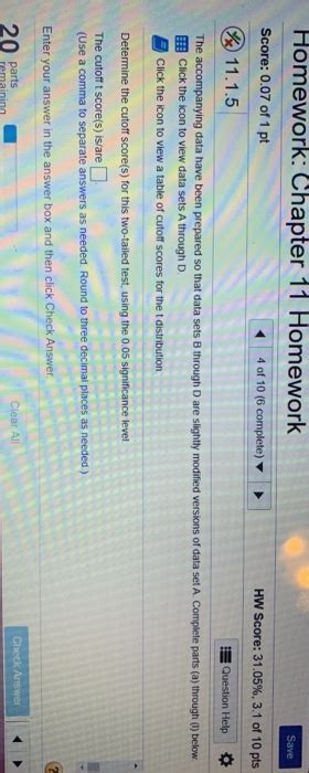 Solved Homework Chapter 11 Homework Save Score 0 07 Of 1