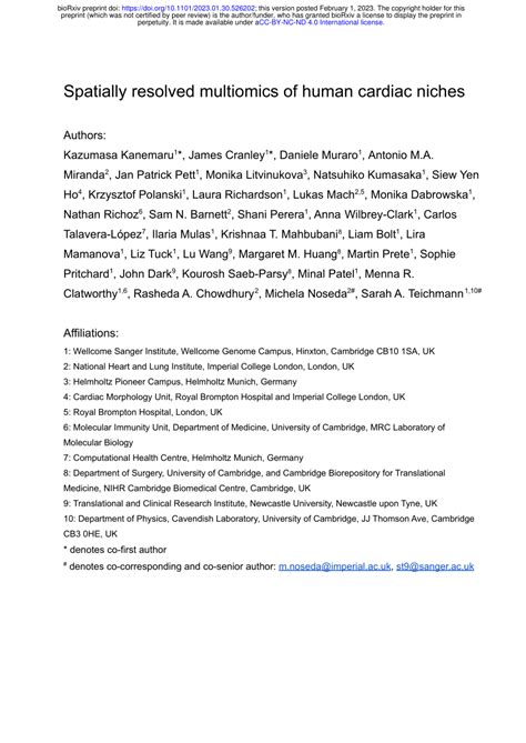 Pdf Spatially Resolved Multiomics Of Human Cardiac Niches