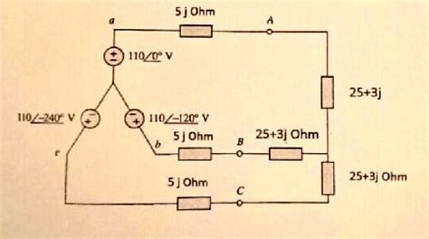 Solved In The Balanced Three Phase System Shown Below 1 Chegg Com