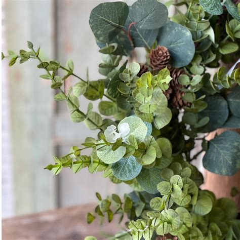 24 Faux Silver Dollar Eucalyptus Wreath Final Sale Non Returnable