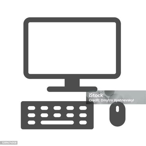 흰색으로 격리된 데스크탑 Pc 실루엣 벡터 아이콘입니다 웹 모바일 앱 Ui 디자인 및 인쇄용 데스크톱 컴퓨터 아이콘 0명에 대한 스톡 벡터 아트 및 기타 이미지 Istock