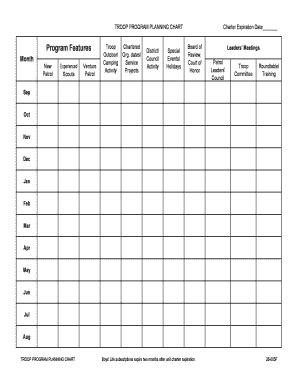 Troop Program Planning Chart Fill Online Printable Fillable Blank PdfFiller