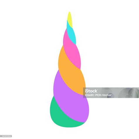 Unicorn Spiral Horn Cartoon Character Vector Illustration Horn Ear