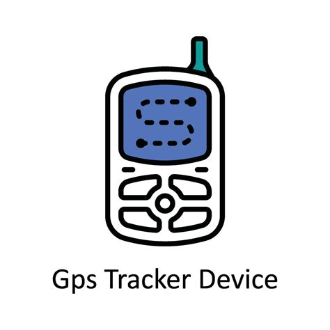 Gps Tracker Device Vector Fill Outline Icon Design Illustration Map And Navigation Symbol On