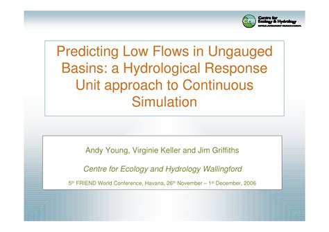 Pdf Predicting Low Flows In Ungauged Basins A Hydrological Response