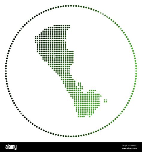 Boracay Digital Badge Dotted Style Map Of Boracay In Circle Tech Icon Of The Island With
