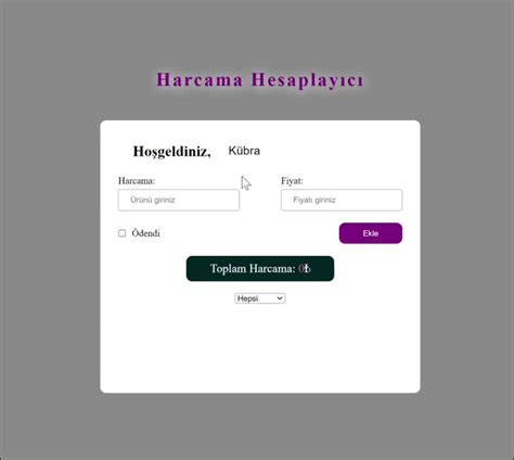 kübra aygün linkedin‘de html css ve javascript kullanarak