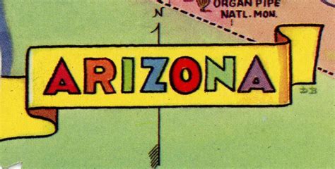 Arizona Cartoon Map Etsy