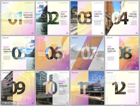 숫자가 있는 최소한의 브로셔 템플릿 쉽게 편집하고 사용자 정의 할 수 있습니다 사각형 전단지 전단지 브로셔 보고서 프리젠 테이션