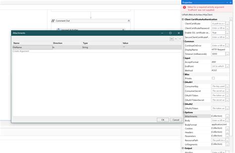 paste parameter in name attachment property filed request