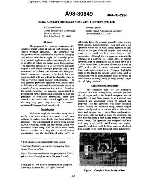 Pdf Small Aircraft Propeller Noise With Ducted Propellercafefoundationv2pdftechnoise
