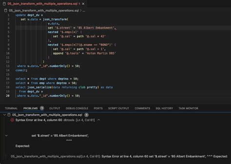 Bug Syntax Error When Using Jsontransform With Multiple Operations