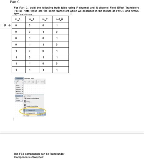Solved Part Cfor Part C ﻿build The Following Truth Table