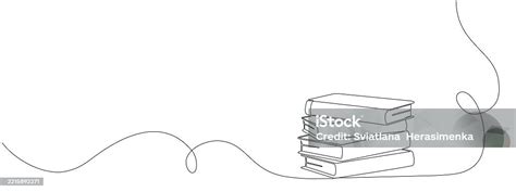 한 줄로 된 책 더미를 그리는 것 교육 읽기와 쓰기의 상징 한 줄 스타일 벡터 편집 가능한 일러스트레이션 개념에 대한 스톡 벡터 아트 및 기타 이미지 Istock
