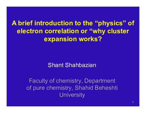 Pdf The Coupled Cluster Method A Brief And Non Mathematical Introduction