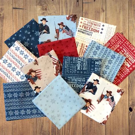 10 Fat Quarters Assorted John Wayne Fat Quarter Bundle
